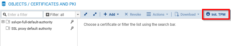Initializing the TPM on SNS firewalls